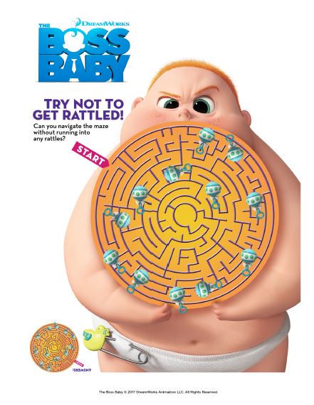 Win 1 of 3 copies of The Boss Baby DVD & FREE ACTIVITY SHEETS to download