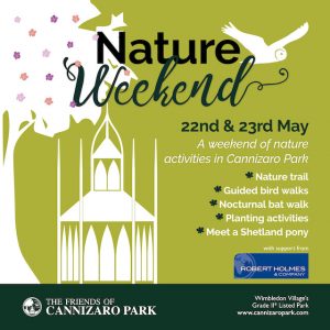 Wimbledon Cannizaro Park launches Nature Weekend 22 & 23 May 2021